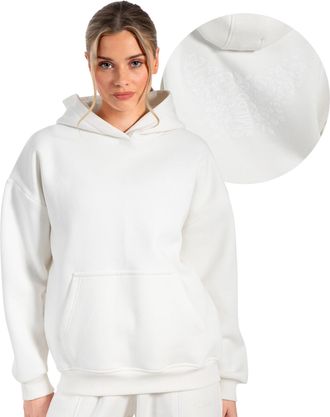 Smilodox Hoodie Damen Nala, Oversize Fit Pullover mit gro&szlig;er Kapuze und Butterfly Print, bequemes Sweatshirt, weicher Flauschiger Stoff Kapuzenpullover, Ideale