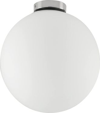 Luce-Ambiente-Design ECO-LIGHT Gro&szlig;e Deckenleuchte einflammige Glaskugel Wei&szlig; satiniert &Oslash; 30cm