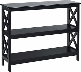 Costway Table de Console &agrave; 2 &Eacute;tag&egrave;re 100 x 33 x 80 CM Bout de Canap&eacute; Style Industriel pour Salon, Entr&eacute;e, Noir