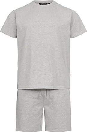 Indicode Hommes Comfy SET Shorts & Shirt | Ensemble pantalon court et chemise Lt Grey Mix M