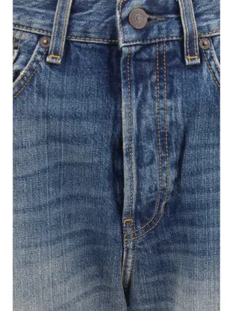 Acne Studios Wide-Leg Indigo Denim Jeans - Blue