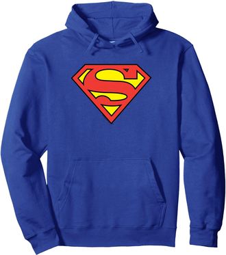 DC Comics Superman Classic Logo Pullover Hoodie, Unisex, Erwachsene, Unisex, Hoodie, Blau, S