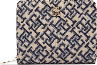 Tommy Hilfiger Geldb&ouml;rse Tommy Hilfiger Th Icon Med Za W/ Flap Jacquard AW0AW18759 Blau