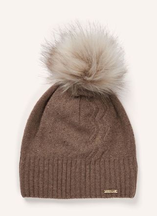 Capo Capo M&uuml;tze Mit Cashmere Und Schmucksteinen braun