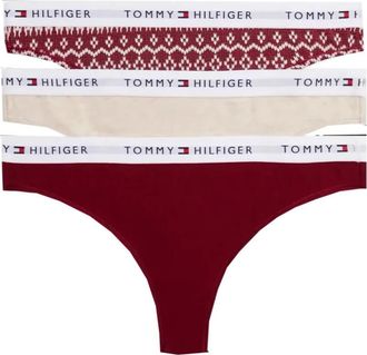 Tommy Hilfiger Femme, Sous-vêtements, Multicolore, Taille: 38 FR Gift 3-Pack Thong PRT