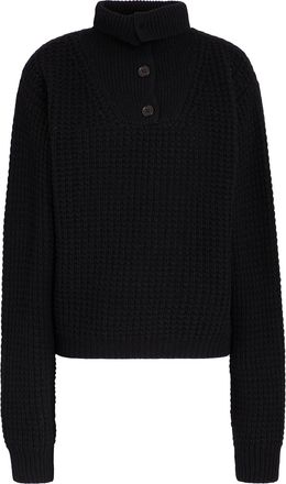 8 by YOOX WOOL BLEND BUTTON-UP TEXTURED JUMPER