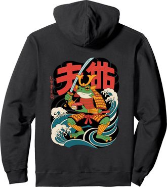 Shinkai Samurai Frosch isst Sushi Japanisch Pullover Hoodie
