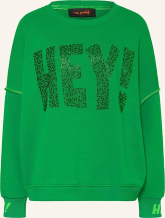Miss Goodlife Miss Goodlife Oversized-Sweatshirt Mit Schmucksteinen gruen