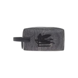 Etro Schwarze Logo Front Neceser Tasche - - Bags - Herren - Schwarzk - ONE SIZE