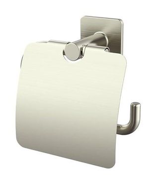 Lenz Papierhalter Vent in Nickel - Mit Deckel - Wandmontage - Zum Bohren oder Kleben - Pflegeleichte Oberfl&auml;che & hochwertige Verarbeitung - 4713722