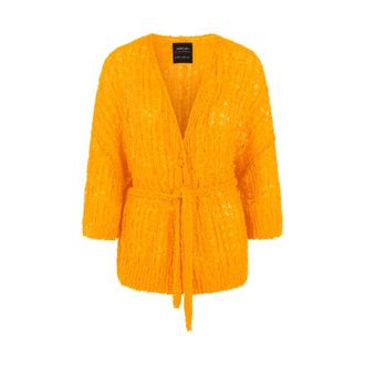 Marc Cain Rethink Together Lochstrick-Cardigan - - Knitwear - Damen - Gelb - XS