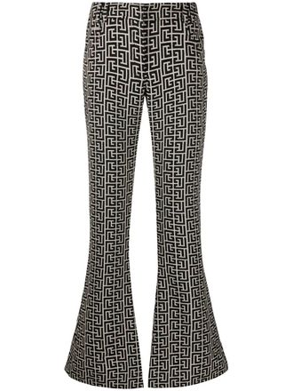 Balmain pantalon de jogging &agrave; motif monogramm&eacute; en jacquard - Noir