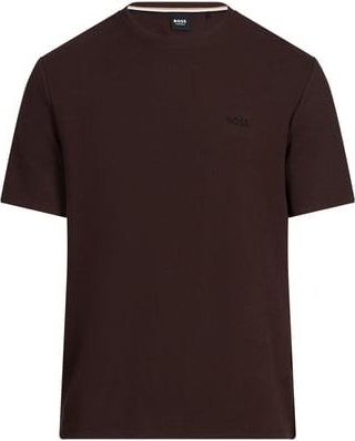 HUGO BOSS T-shirt &agrave; col rond en coton piqu&eacute; m&eacute;lang&eacute;