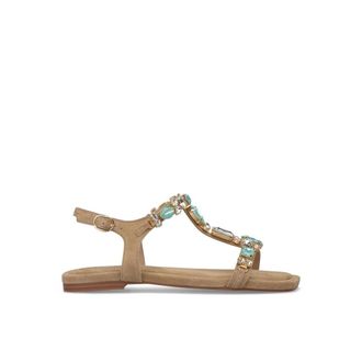 Alma En Pena Alma EN Pena, Femme, Chaussures, Beige, Taille: 39 EU Sandale Plate Orn&eacute;e de Strass