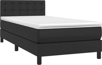 vidaXL Boxspringbett mit Matratze Schwarz 100x200 cm Kunstleder Vidaxl