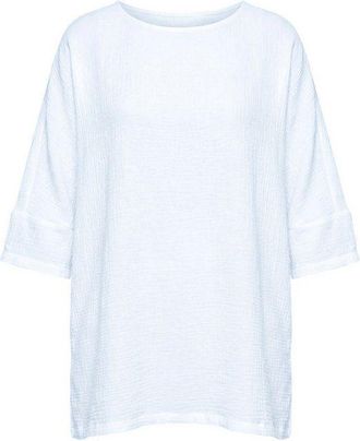 Miamoda Longbluse Bluse oversized Musselin 3/4-&Auml;rmel