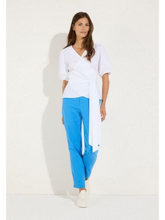 More & More Klassische Bluse feminine Kurzarmbluse mit Wickel-Design