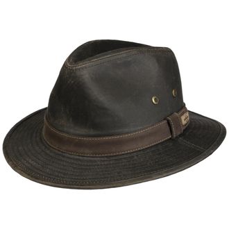 Stetson Sri Lanka Traveller Stoffhut Einfarbiger Hut Ledergarniturband UV-Schutz 40 Herren Fr&uuml;hjahr bis Winter Dunkelbraun XXL (62-63 cm)