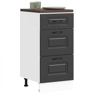 vidaXL Vidaxl - Armoire de cuisine Kalmar noir bois ding&eacute;nierie