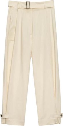 Msgm Msgm, Femme, Pantalons, Blanc, Taille: 36 FR Pantalon Blanc avec Plis Repass&eacute;