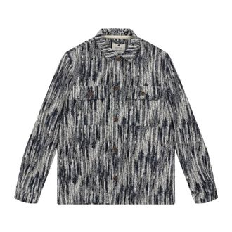 Anerkjendt Jacquard Overshirt Sky Captain - - Jackets - Herren - Blau - S