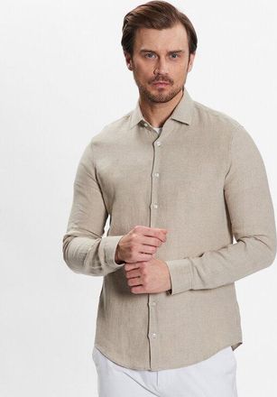 Calvin Klein Hemd Linen Solid Slim Shirt K10K109286 Beige Slim Fit