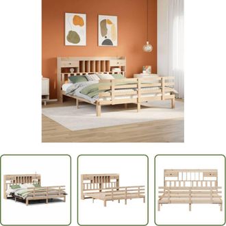vidaXL vidaXL Bett mit Regal - Massivholzbett mit Regal ohne Matratze 180x200 cm Kiefer