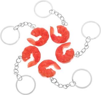 Hemobllo Porte-Cl&eacute;s Crevette 5 Pi&egrave;ces Mod&egrave;le Factice &agrave; Monter Soi-M&ecirc;me, Accessoires Amusants pour Cl&eacute;s et D&eacute;corations Alimentaires Adapt&eacute;s aux Fans de Sushi