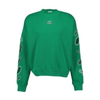Off-white Gr&uuml;nes Bandana Crewneck Sweatshirt - - Sweatshirts & Hoodies - Herren - Gr&uuml;n - XS