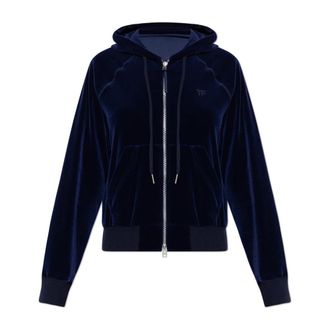 Tom Ford Velour Hoodie - - Sweatshirts & Hoodies - Damen - Blau - M