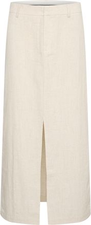 Kaffe Damen Maxi, Midrise, Taille, A-Line, hohe Passform, mit Rei&szlig;verschluss Skirt, Feather Gray Melange, 36