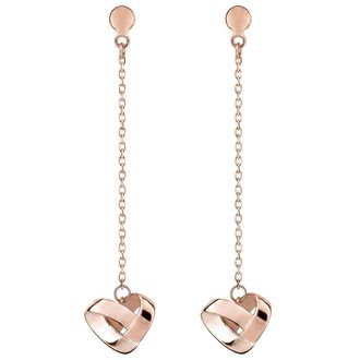 Edenly Origami Herz Ohrh&auml;nger - 375er Ros&eacute;gold (9 Karat)