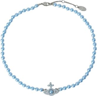 Vivienne Westwood Femme, Accessoires, Bleu, Taille: ONE Size Olympia Pearl Pendant Necklace