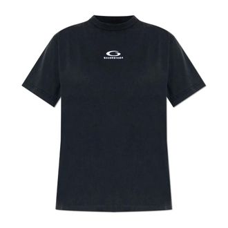 Balenciaga T-Shirt aus Stoffkombination - - Tops - Damen - Schwarzk - M
