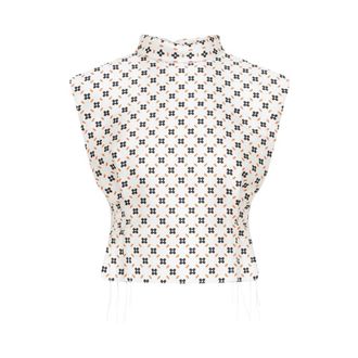 Lanvin Haut sans manches &agrave; col montant imprim&eacute; - Femme - Tops - Multicolore - Taille: 38 FR