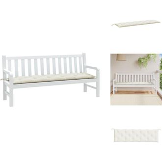 vidaXL Gartenbank-Auflage Melange Creme 180x50x7 cm Stoff - Gartenbank Auflagen - Sitzkissen Outdoor - Gartenkissen - Balkon Deko - Terrasse Deko