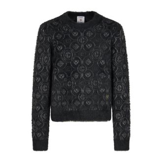 Casablanca Homme, Pulls, Noir, Taille: XL Fluffy Monogram Crew Neck