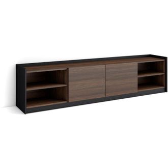 Skraut Home Skraut Home - TV-Schrank, Lowboard, f&uuml;r Wohnzimmer und Esszimmer, 207x37x50 cm, F&uuml;r TV-Ger&auml;te bis zu 80, Fernsehtisch, Moderner Stil, Dunkler Eiche
