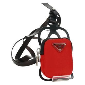Prada Sac bandouli&egrave;re en nylon doccasion - Femme - Pre-owned - Rouge - Taille: ONE Size