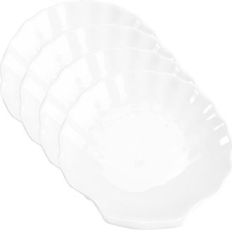 BESTONZON 4 Stück Muschelschale Westlicher Teller Sojasaucengericht Jakobsmuscheln Abendessen Mehrzweck-beilagenschale Aus Porzellan Schalen Mit Sojasauce Weiß 