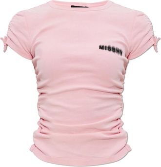 Misbhv Misbhv, Femme, Tops, Rose, Taille: 36 FR T-Shirt Avec Drap&eacute; Lat&eacute;ral