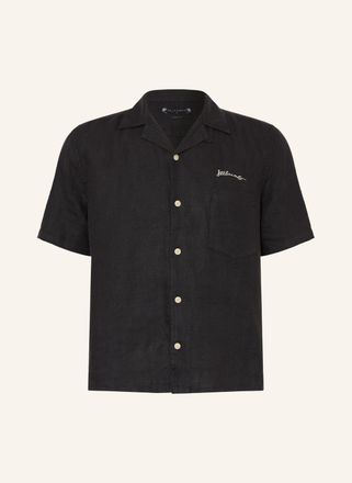 AllSaints Allsaints Resorthemd Wilder Boxy Fit Aus Leinen schwarz