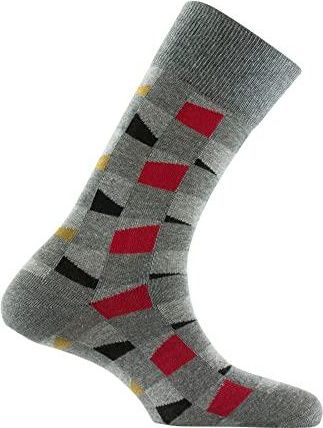 Kindy Mi-chaussettes en coton damier MADE IN FRANCE - couleur - Gris - Pointure - 43-46