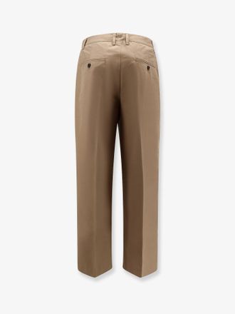Dunst Mens Pleated Chino Slacks Trousers Brown Cotton