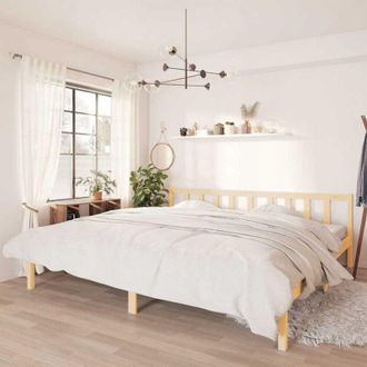 vidaXL Cadre de lit Bois de pin massif 180x200 cm Super King