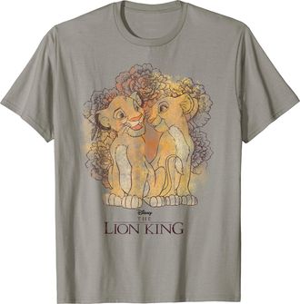 Disney Lion King Simba and Nala Find Love Water Color T-Shirt