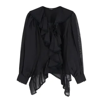 Actualee Femme, Blouses et Chemises, Noir, Taille: 40 FR Chemisier &agrave; volants