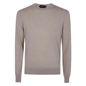 Tom Ford Fein gestrickter reiner Wollpullover mit Rundhalsausschnitt - - Knitwear - Herren - Beige - XL