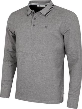 Calvin Klein Polo Campus &agrave; manches longues extensible pour homme avec pointe d&eacute;contract&eacute;e, 4XL