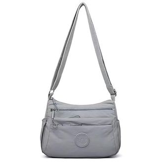 Generic Sac &agrave; bandouli&egrave;re en cuir - Sac &agrave; bandouli&egrave;re compact de 27 cm gris avec fermeture &eacute;clair s&eacute;curis&eacute;e, essentiel minimaliste pour les explorateurs urbai